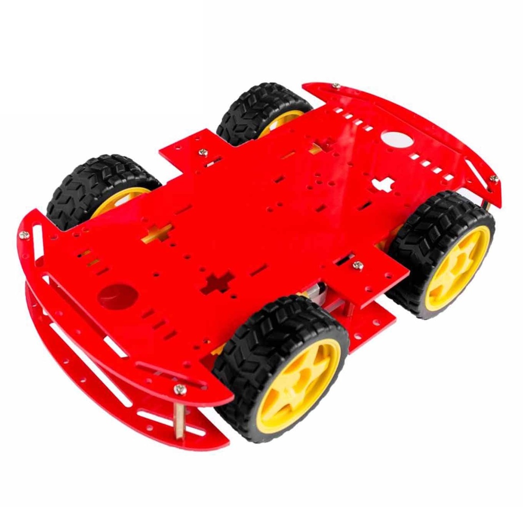Robot 4Wd Smart Robot Car Chassis Kits Red | TechMaze General Trading