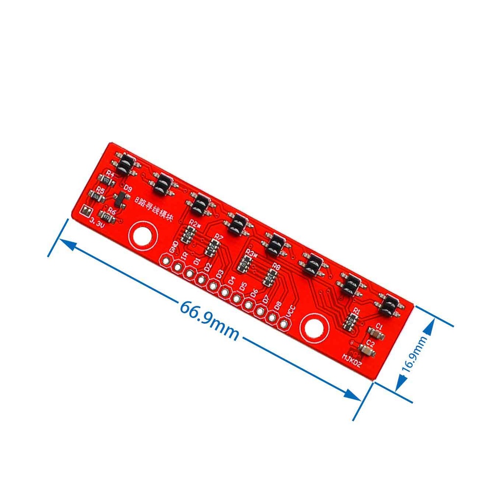 Line Follower 8-channel Infrared Tracking Detection Sensor QTR-8RC Red ...