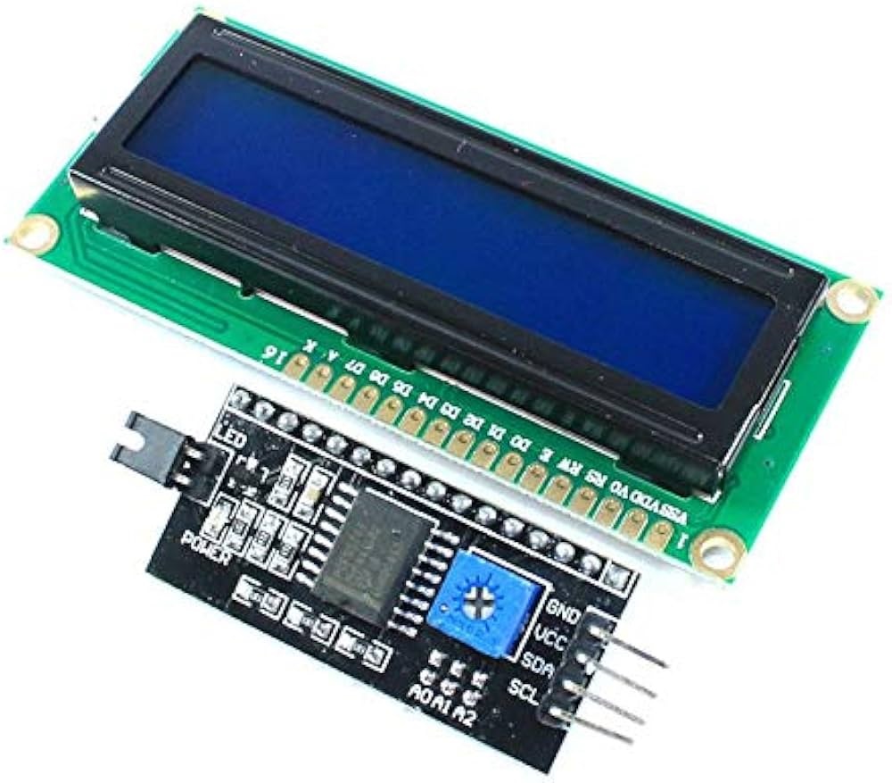 LCD 16x2 Blue Backlight With I2C Module | TechMaze General Trading